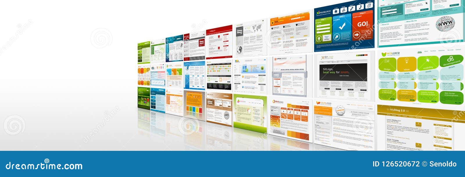 Perspective View of Website Templates Panorama - Banner Stock ...