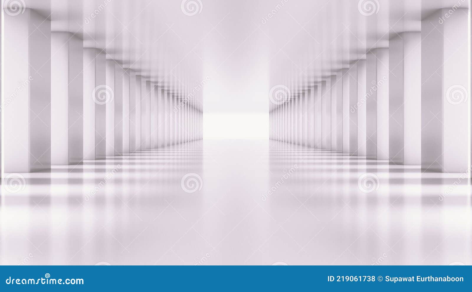Perspective View of White Empty Modern Architecture Room. Stock ...