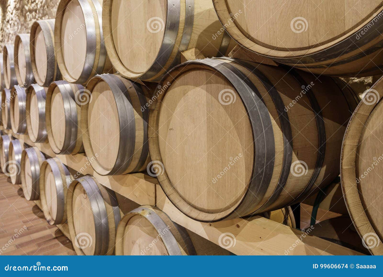Perspective View of Wine Cellar Stock Photo - Image of large, cellar ...
