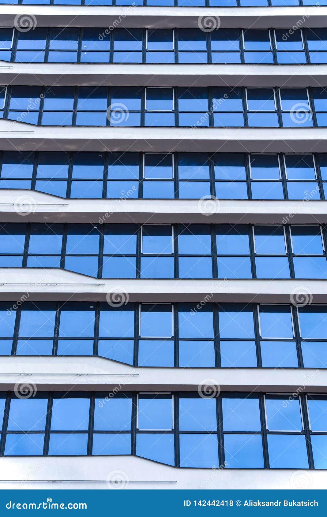 Perspective Wall of a Tower of Glass Windows Stock Photo - Image of ...