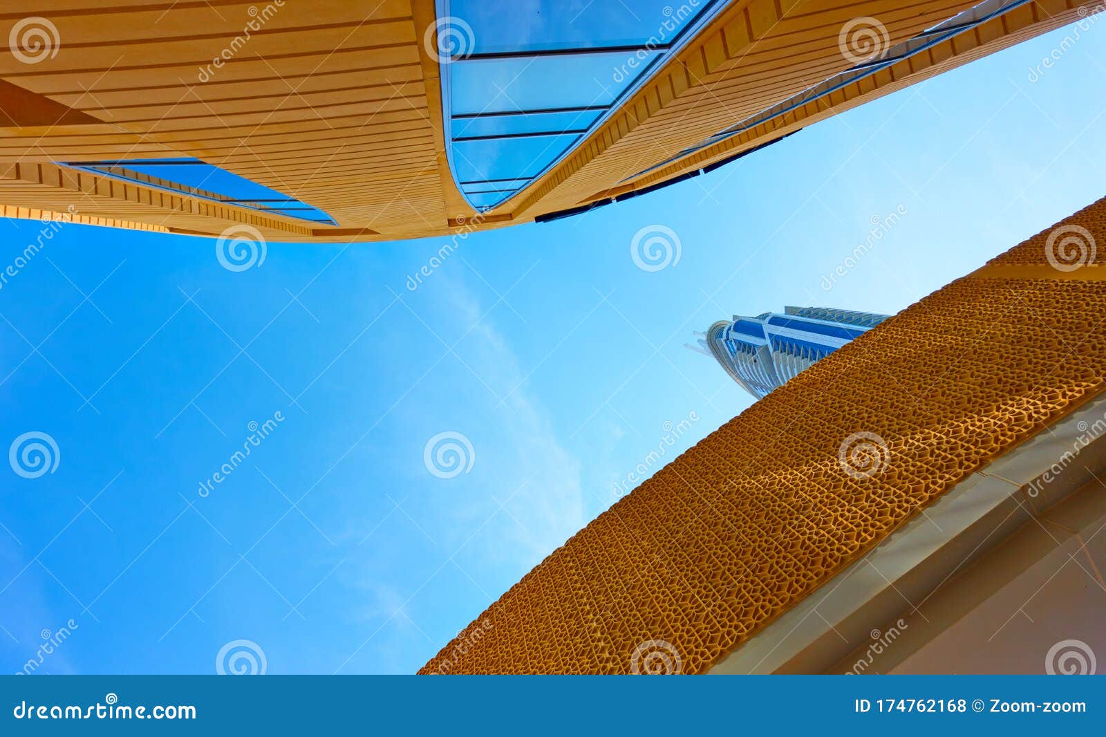 Perspective of Walls of Modern Building Stock Photo - Image of ...