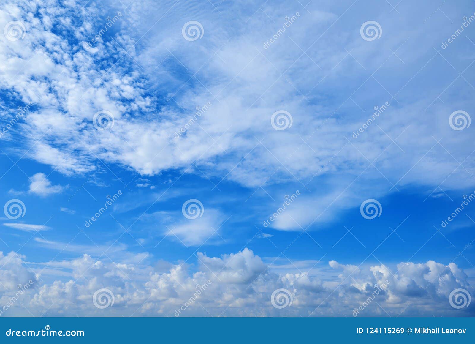 Perspective Wide View of Romantic Navy Blue Sky with White Grey Clouds ...