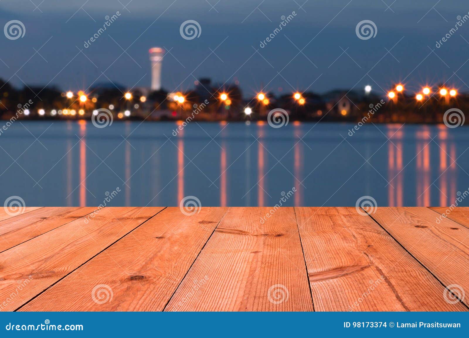 Perspective Wooden Desk by Lake Stock Photo - Image of backdrop ...