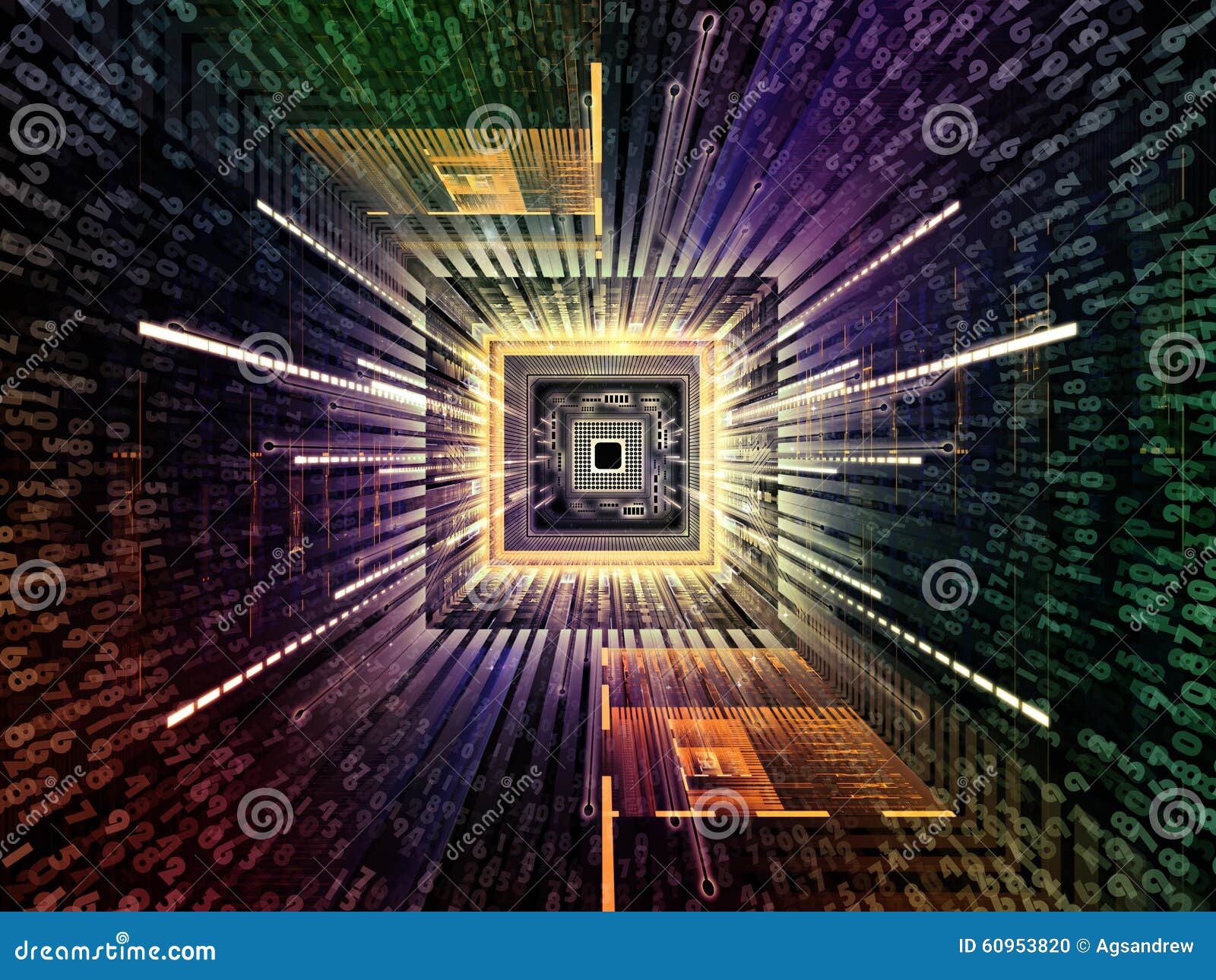 Perspectives of CPU stock illustration. Illustration of microchip ...