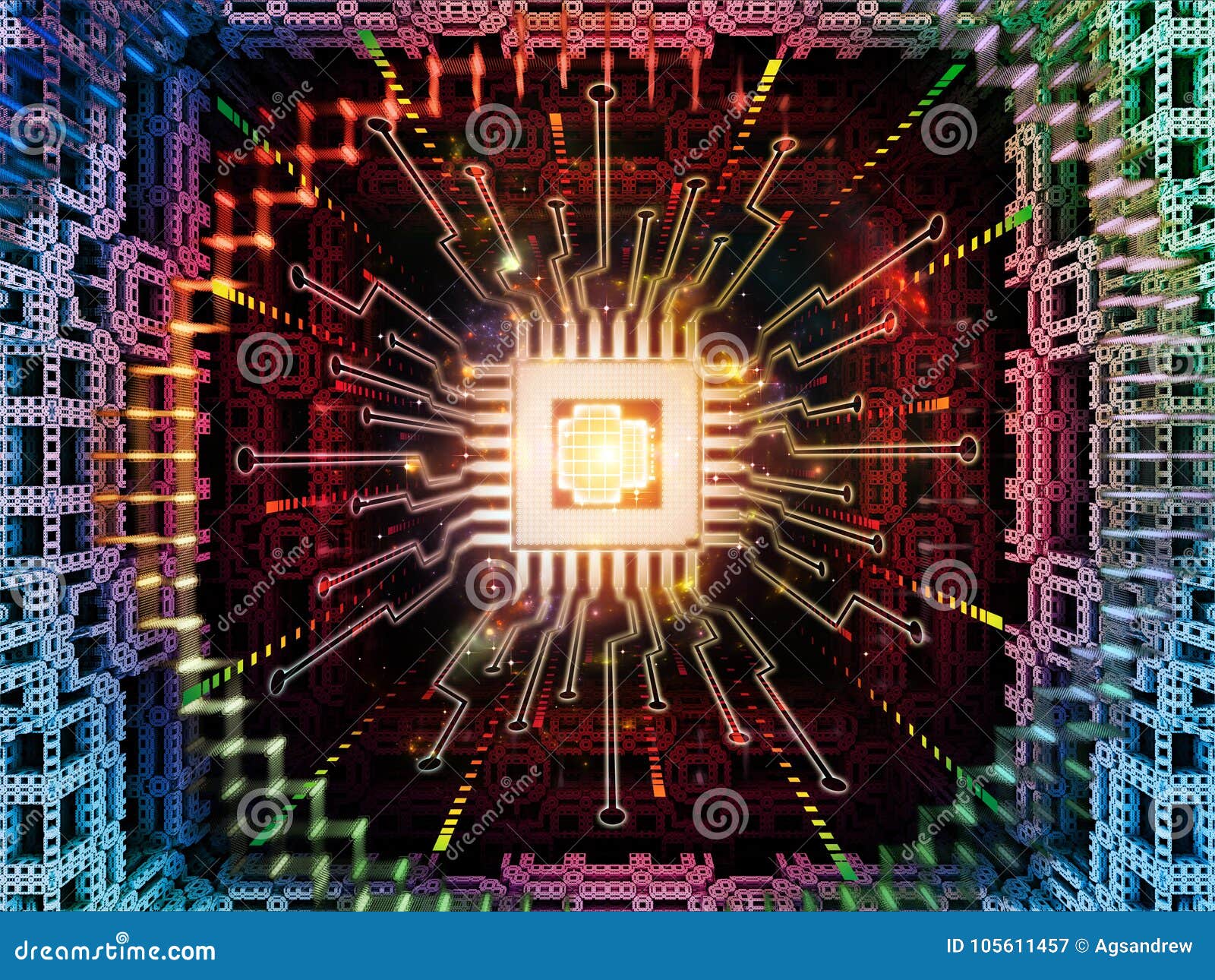 Perspectives of Digital Processor Stock Illustration - Illustration of ...