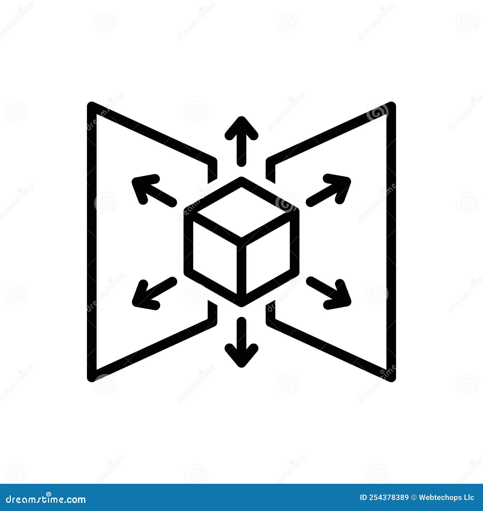 Black Line Icon for Perspectives, Prospect and View Stock Illustration ...