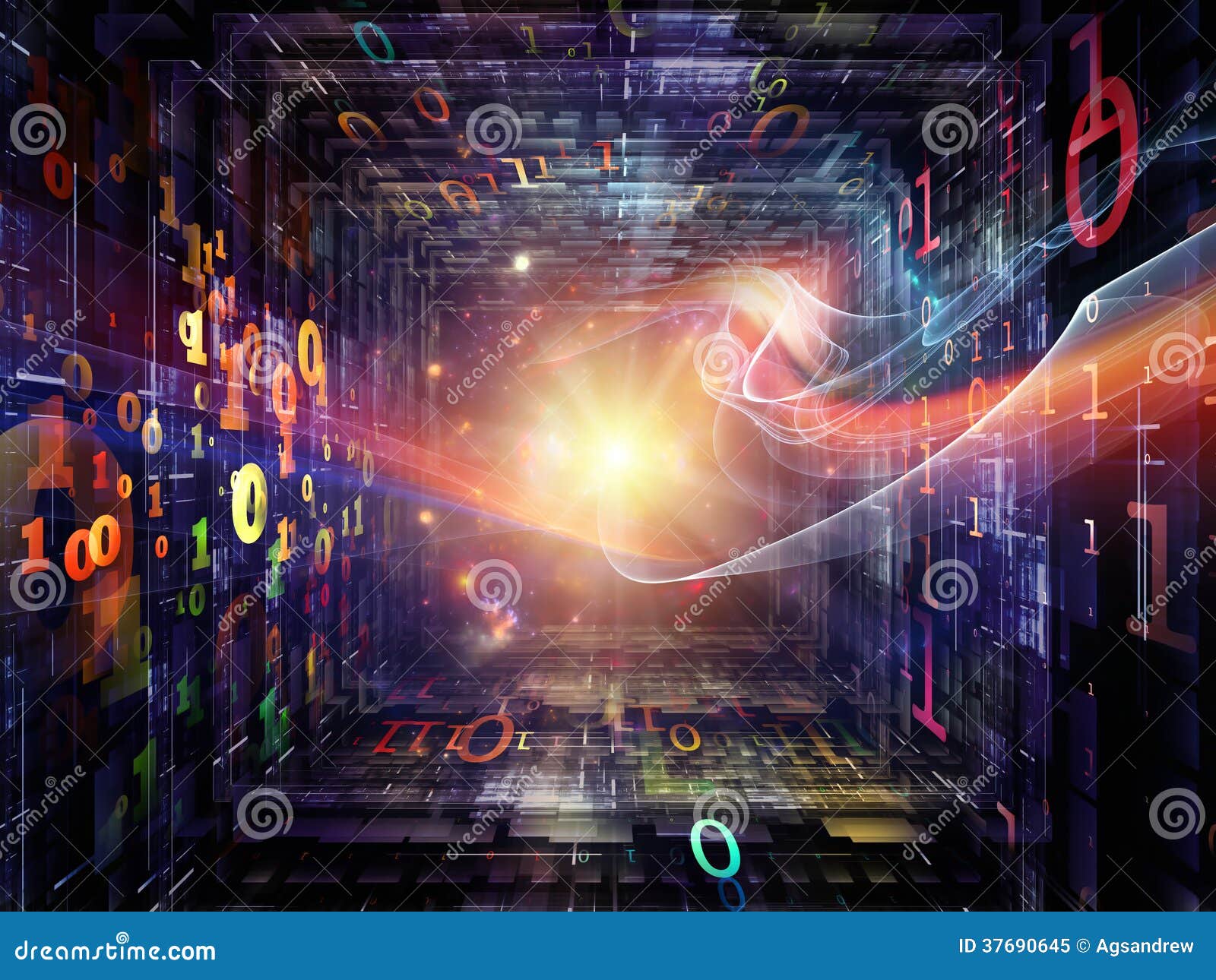 Perspectives of Numbers stock illustration. Illustration of fractal ...