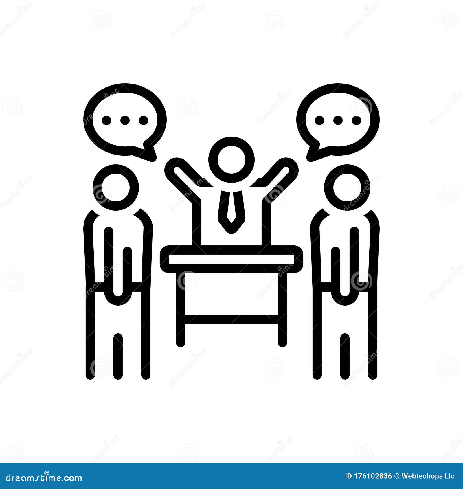 Black Line Icon for Persuade, Coax and Agree Stock Vector ...