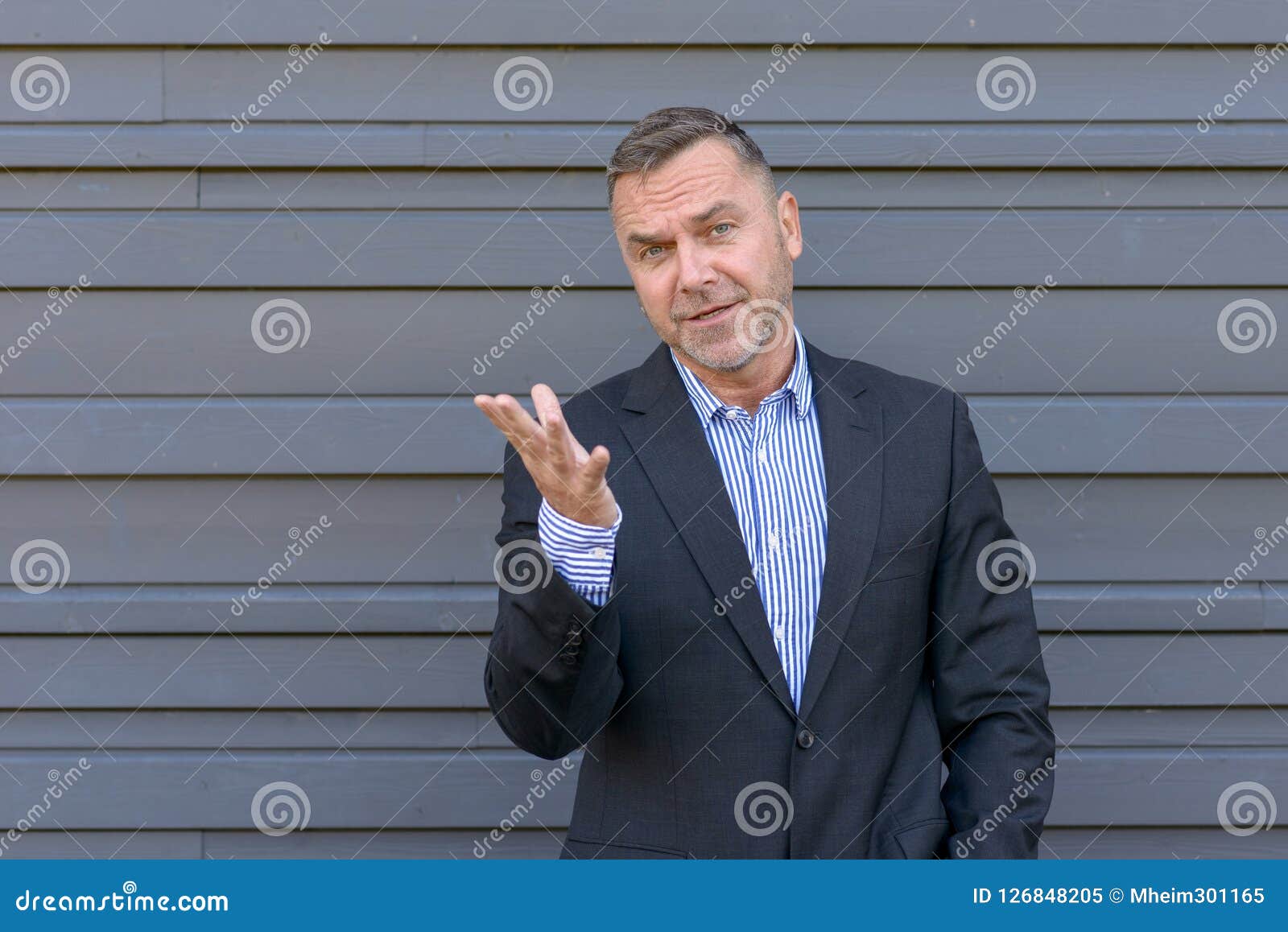 Persuasive Businessman Gesturing With His Hand Stock Image Image Of