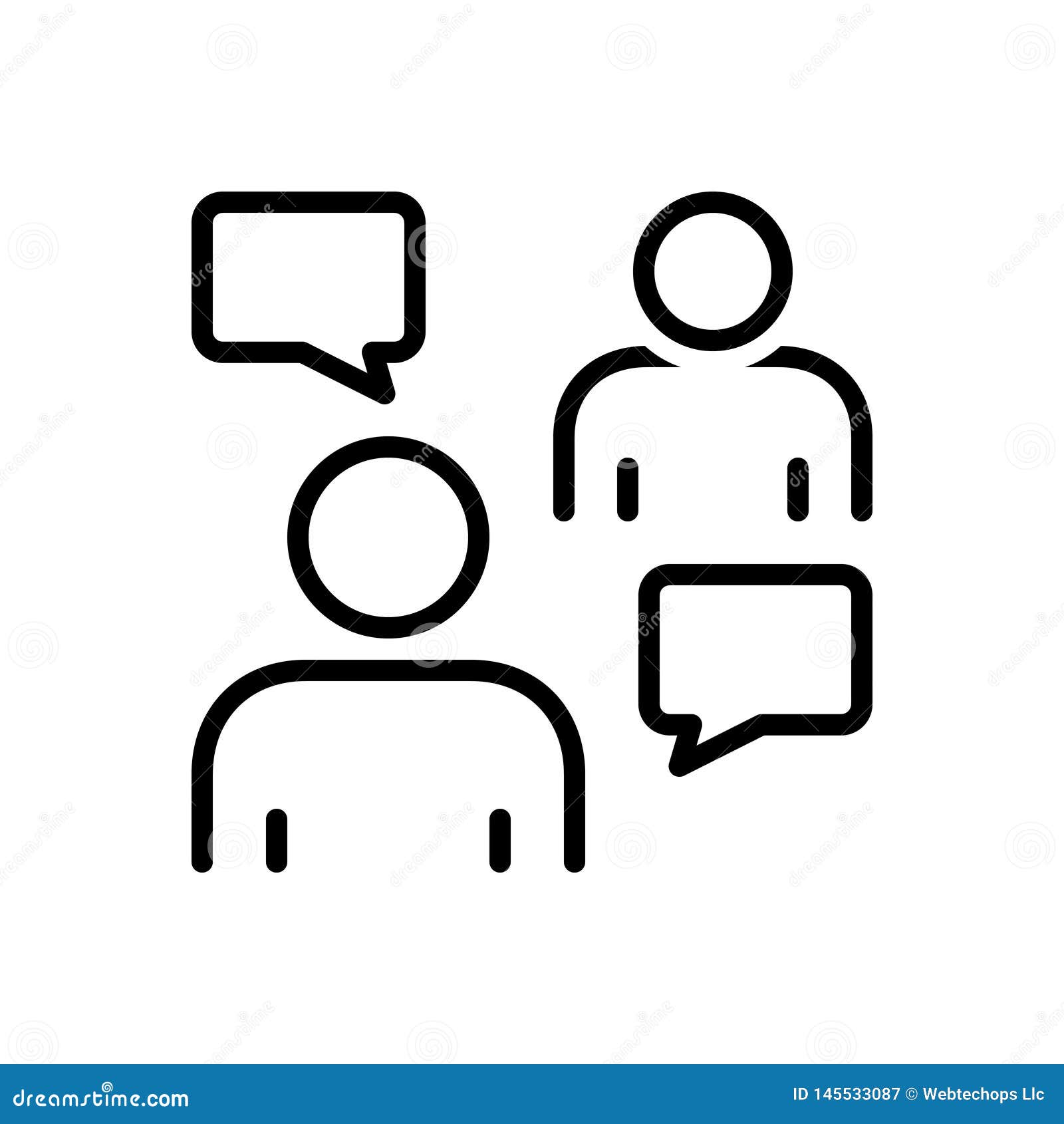 Black Line Icon for Persuasive, Negotiation and Discussion Stock Vector ...
