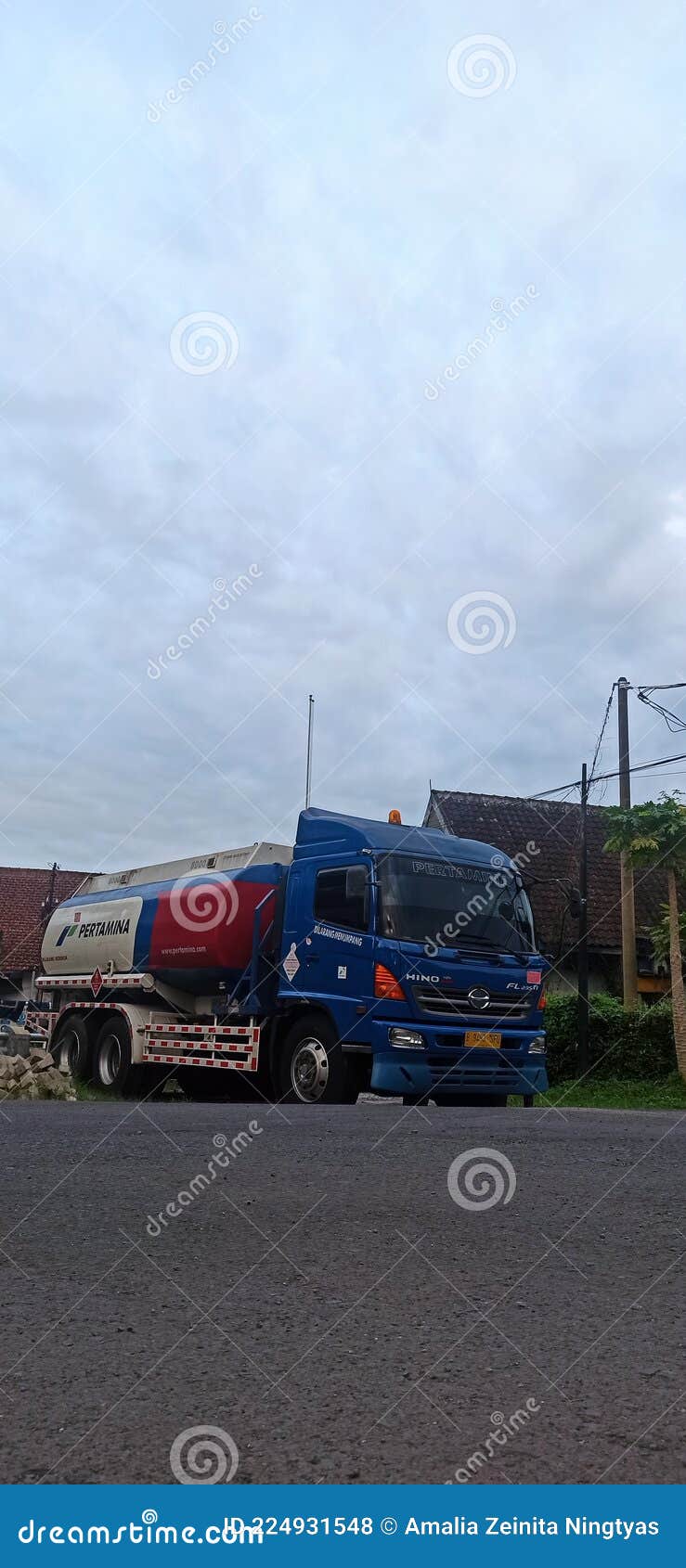 Pertamina truck tank editorial stock photo. Image of industry - 224931548