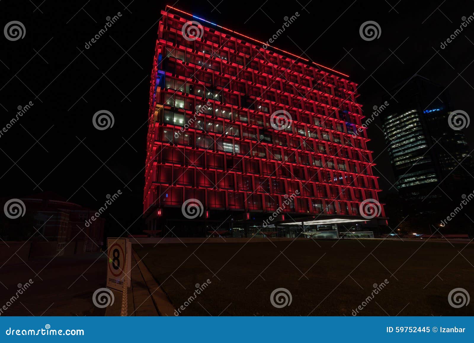 PERTH, AUSTRALIA, AUGUST, 18 2015 - Illuminated Building at Night ...
