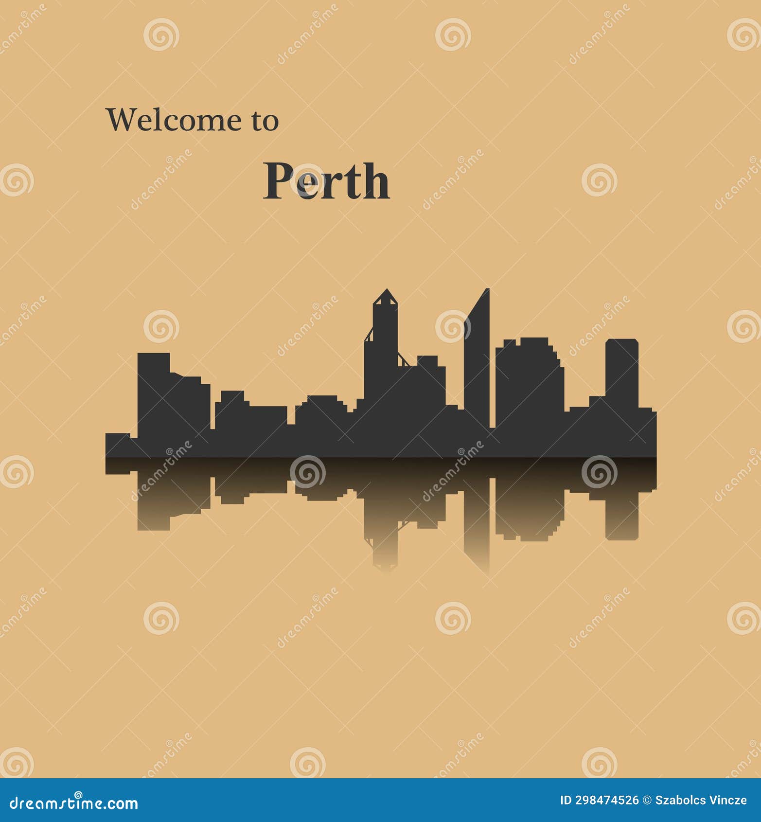 Perth Australia City Skyline With Color Buildings Isolated On White ...