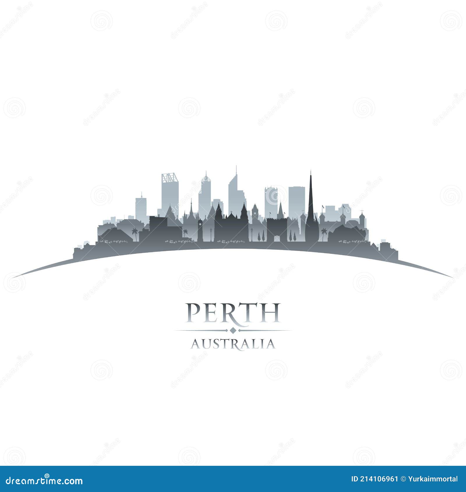 Perth Australia City Map In Black And White Color. Outline Map Cartoon ...