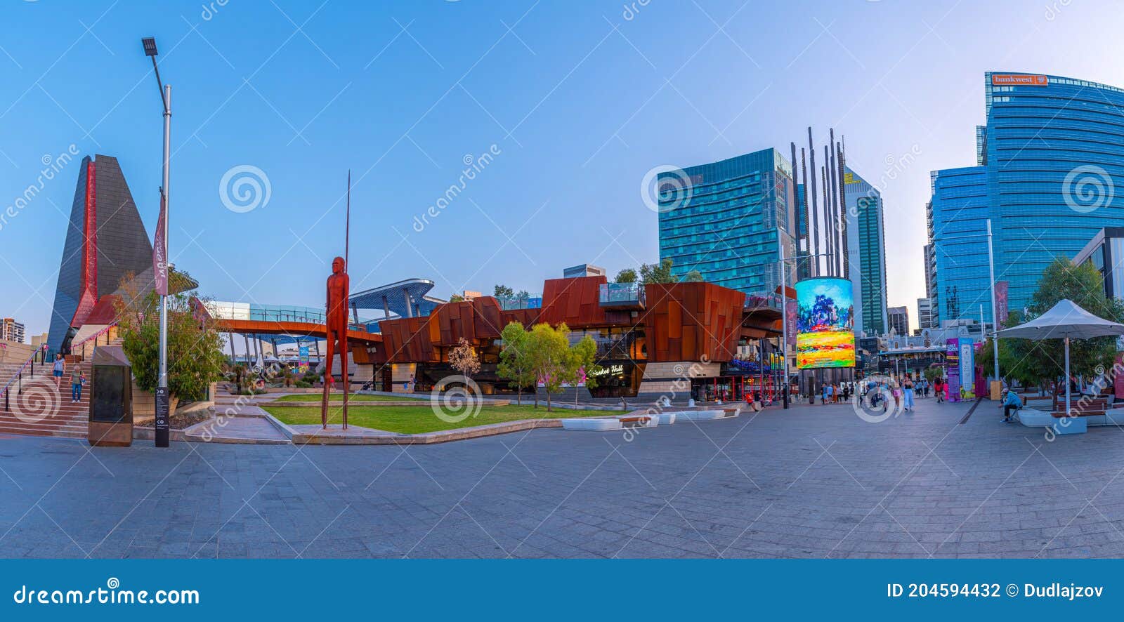 PERTH, AUSTRALIA, JANUARY 19, 2020: Sunset View of Yagan Square in ...
