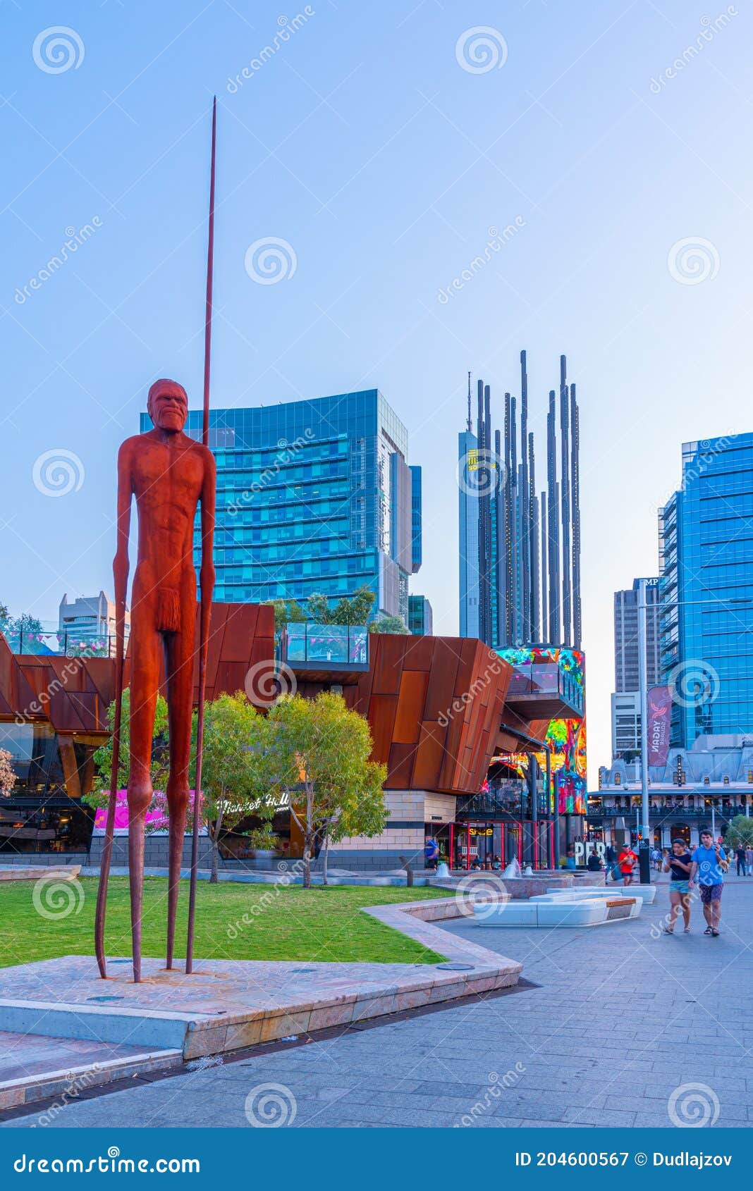 PERTH, AUSTRALIA, JANUARY 19, 2020: Sunset View of Yagan Square in ...