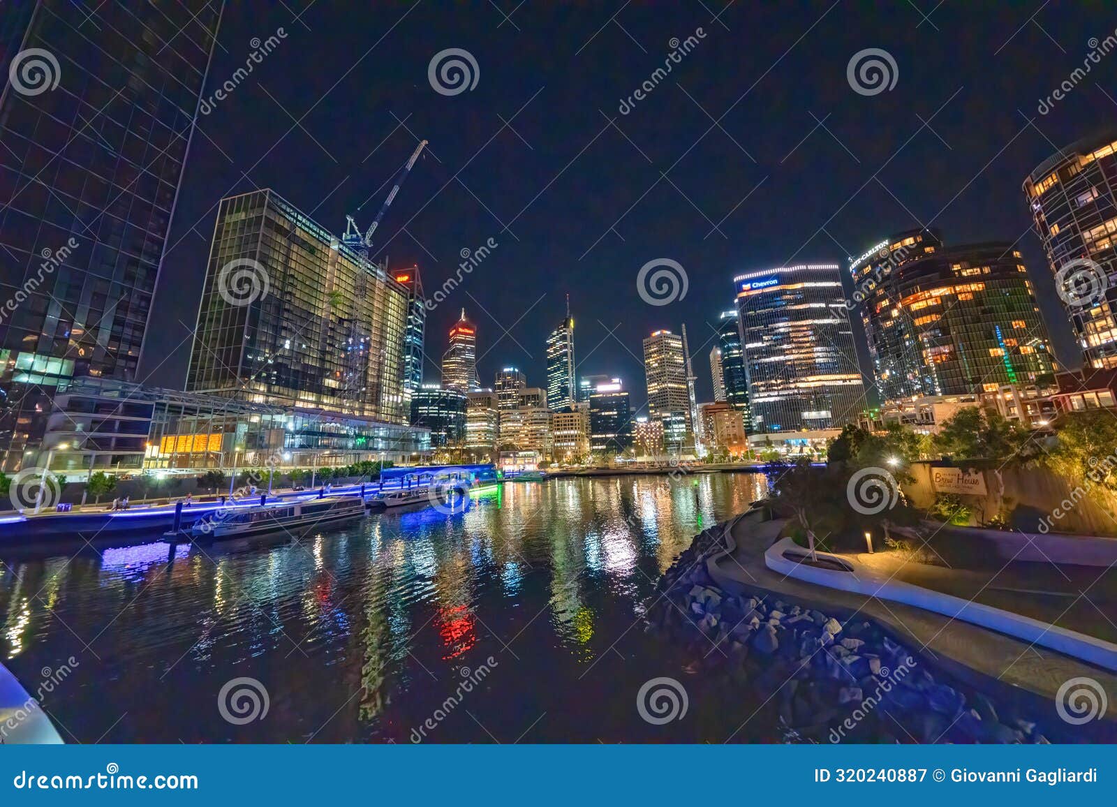 Perth, Australia - September 11, 2023: Elizabeth Quay at Night Stock ...
