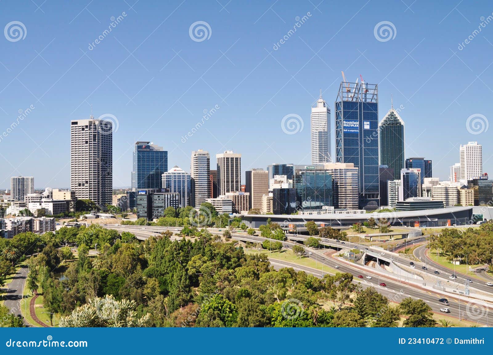Perth CBD Skyline editorial photography. Image of district - 23410472