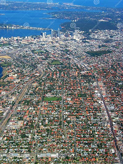 Perth City Aerial View 1 stock image. Image of bridge, office - 705569