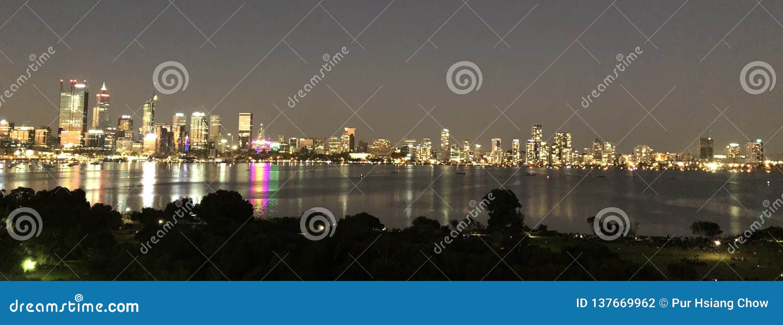 Perth City at Night stock photo. Image of night, city - 137669962
