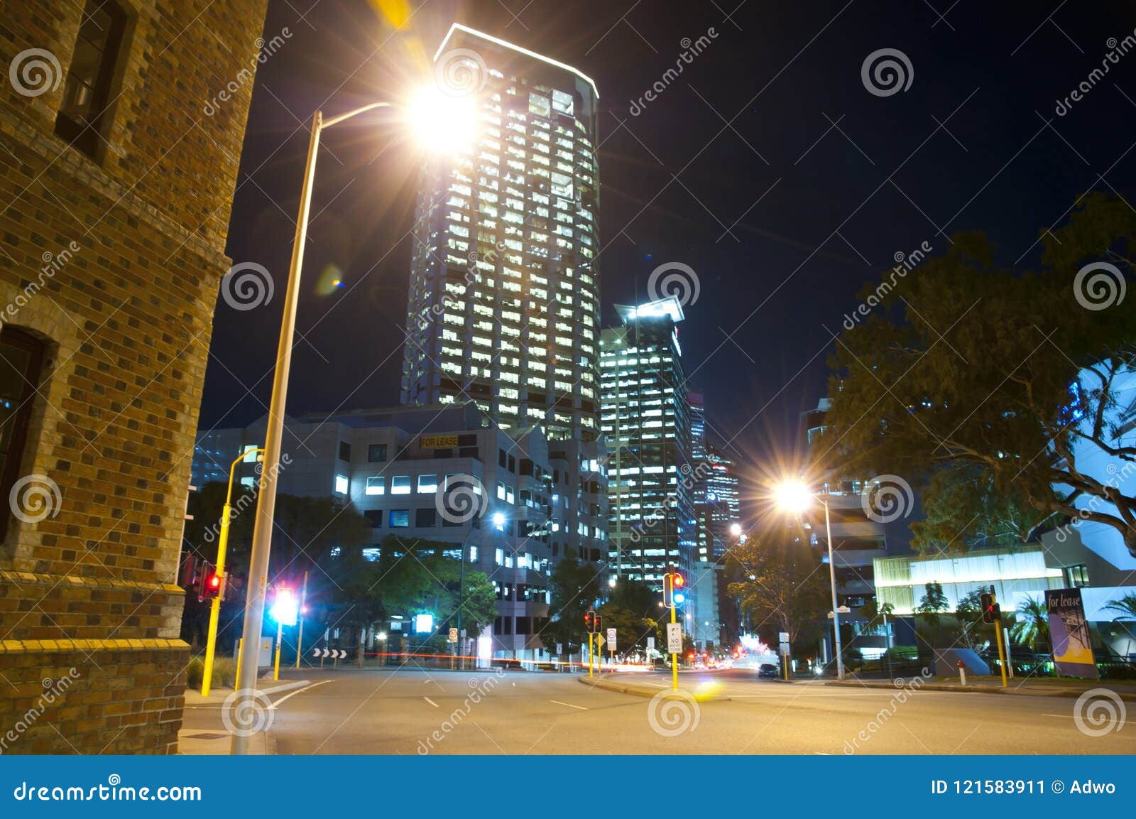 Perth City at Night stock image. Image of cityscape - 121583911