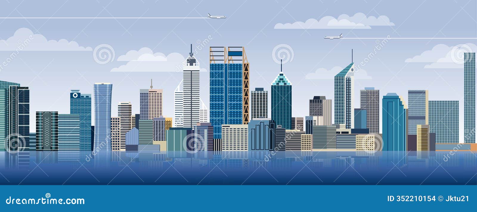 Perth City Skyline Western Australia Vector Linear | CartoonDealer.com ...
