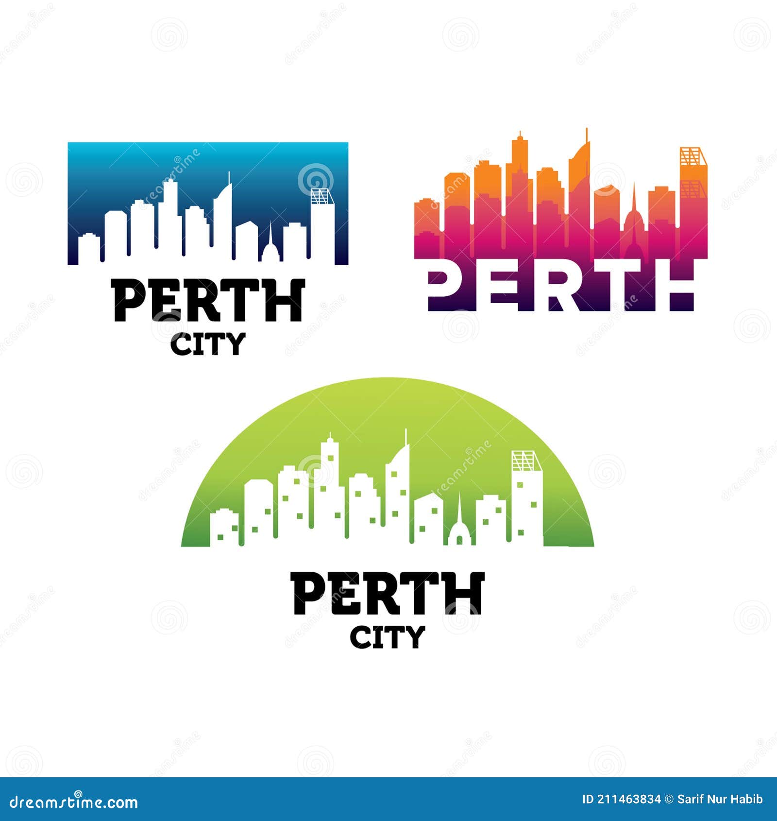 Perth City Skyline Logo Vector Template Stock Vector - Illustration of ...