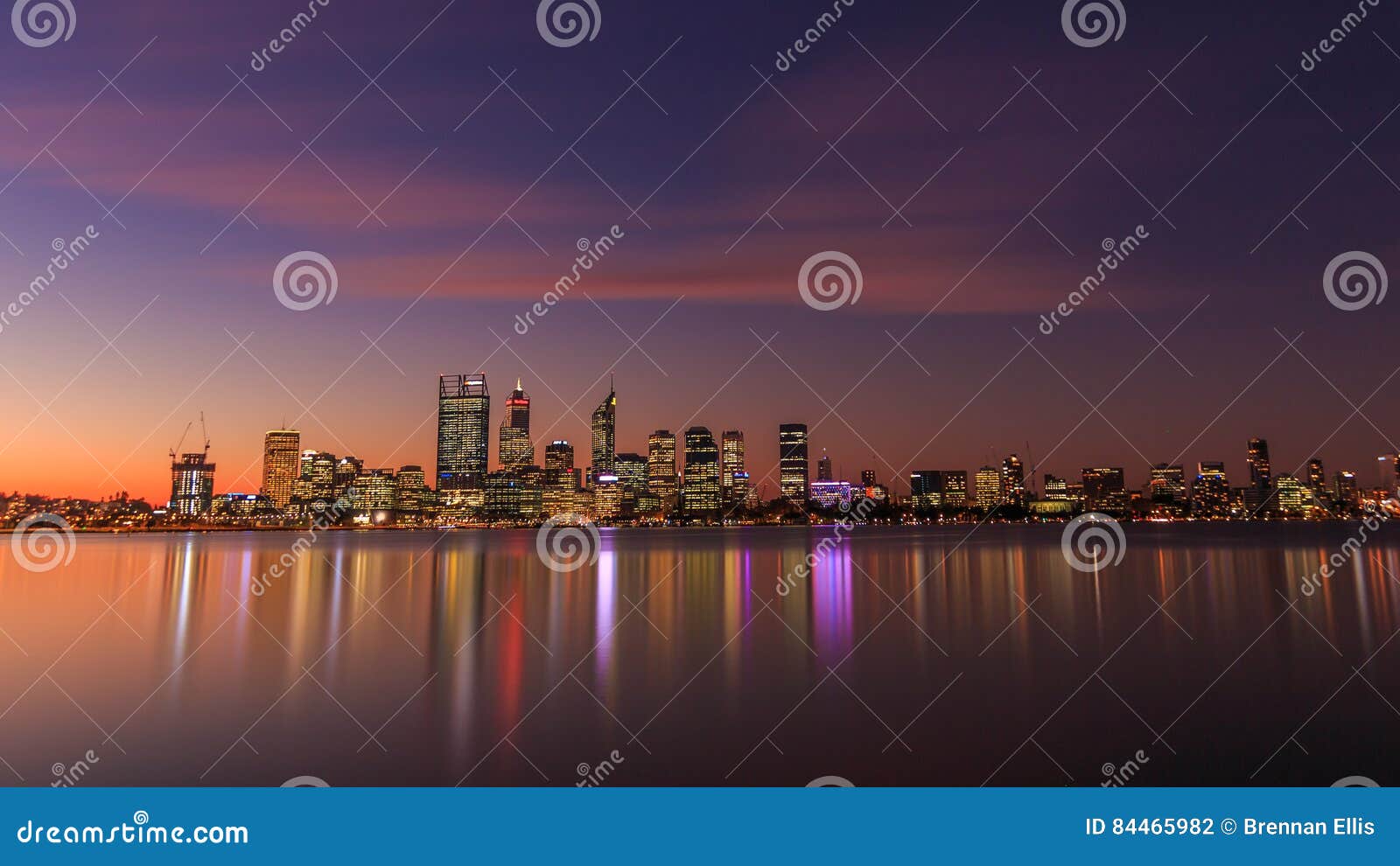 Perth stock photo. Image of sunset, perth, water, city - 84465982