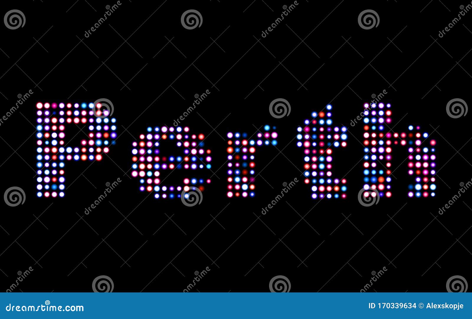 Perth led text stock photo. Image of tourism, word, sightseeing - 170339634