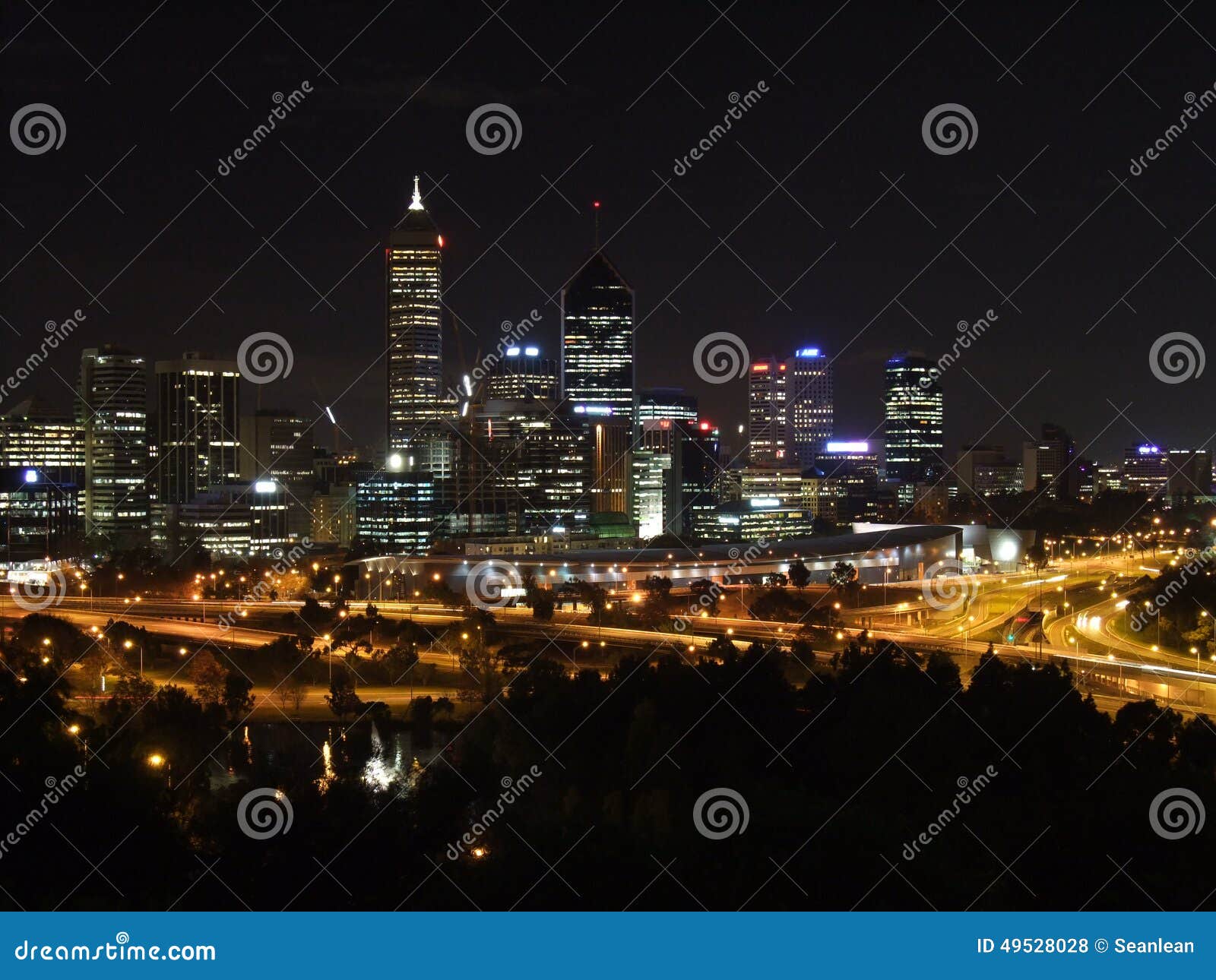 Perth at night stock photo. Image of building, western - 49528028