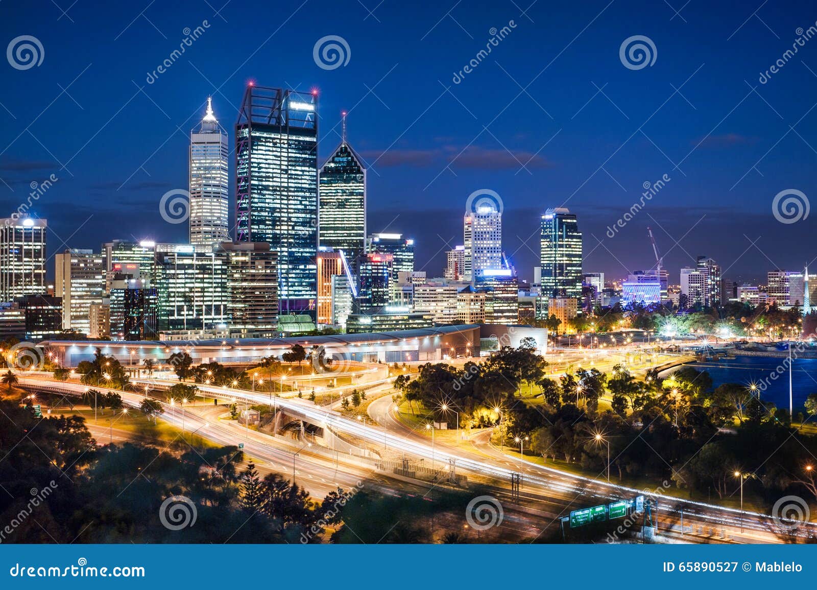 Perth Night View stock image. Image of perth, cityscape - 65890527