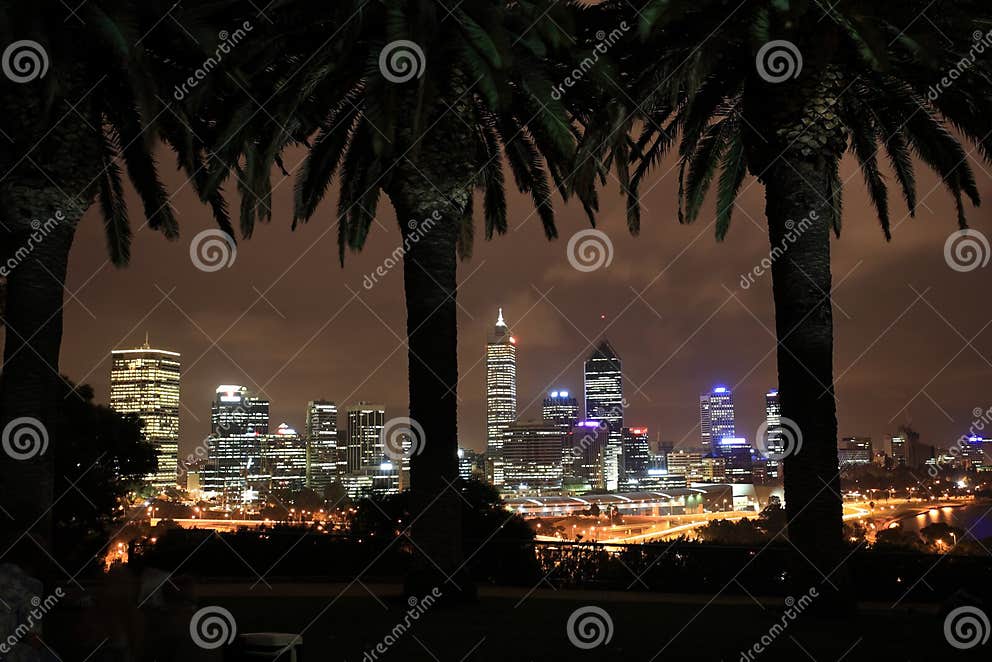 Perth at Night,Western Australia Stock Image - Image of office, kings ...