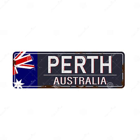 Perth Road Sign Blue Vector Illustration, Road Table Stock Vector ...
