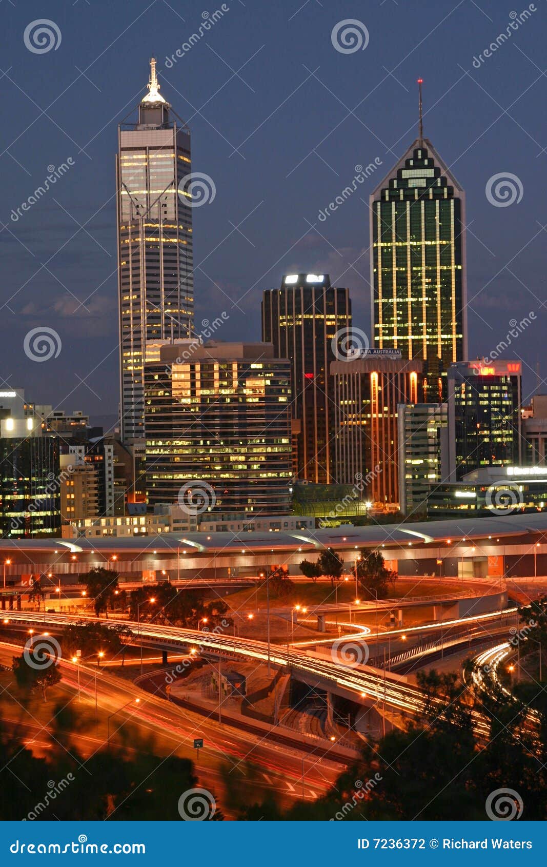 Perth Skyline stock photo. Image of tower, building, construction - 7236372