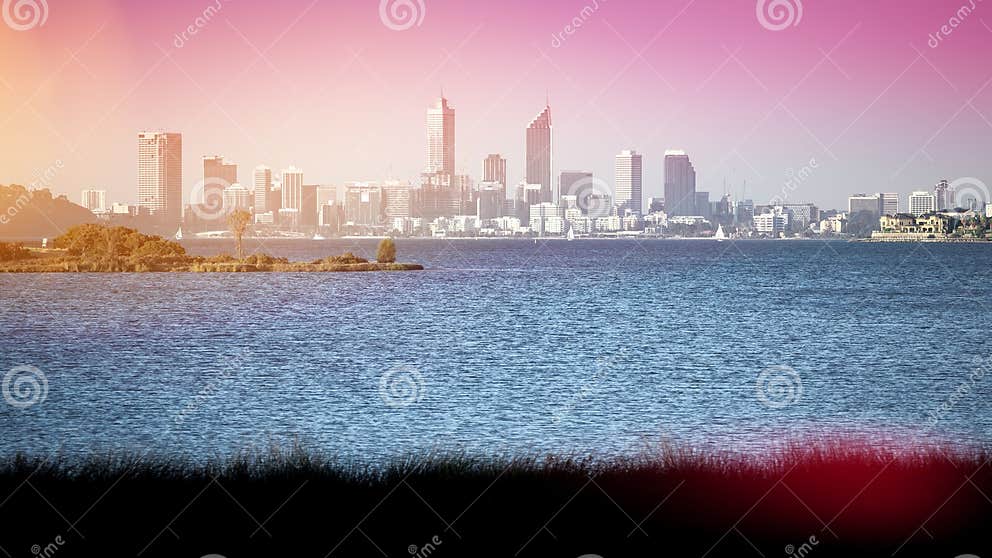 Perth sunset stock image. Image of landscape, centre - 43510401