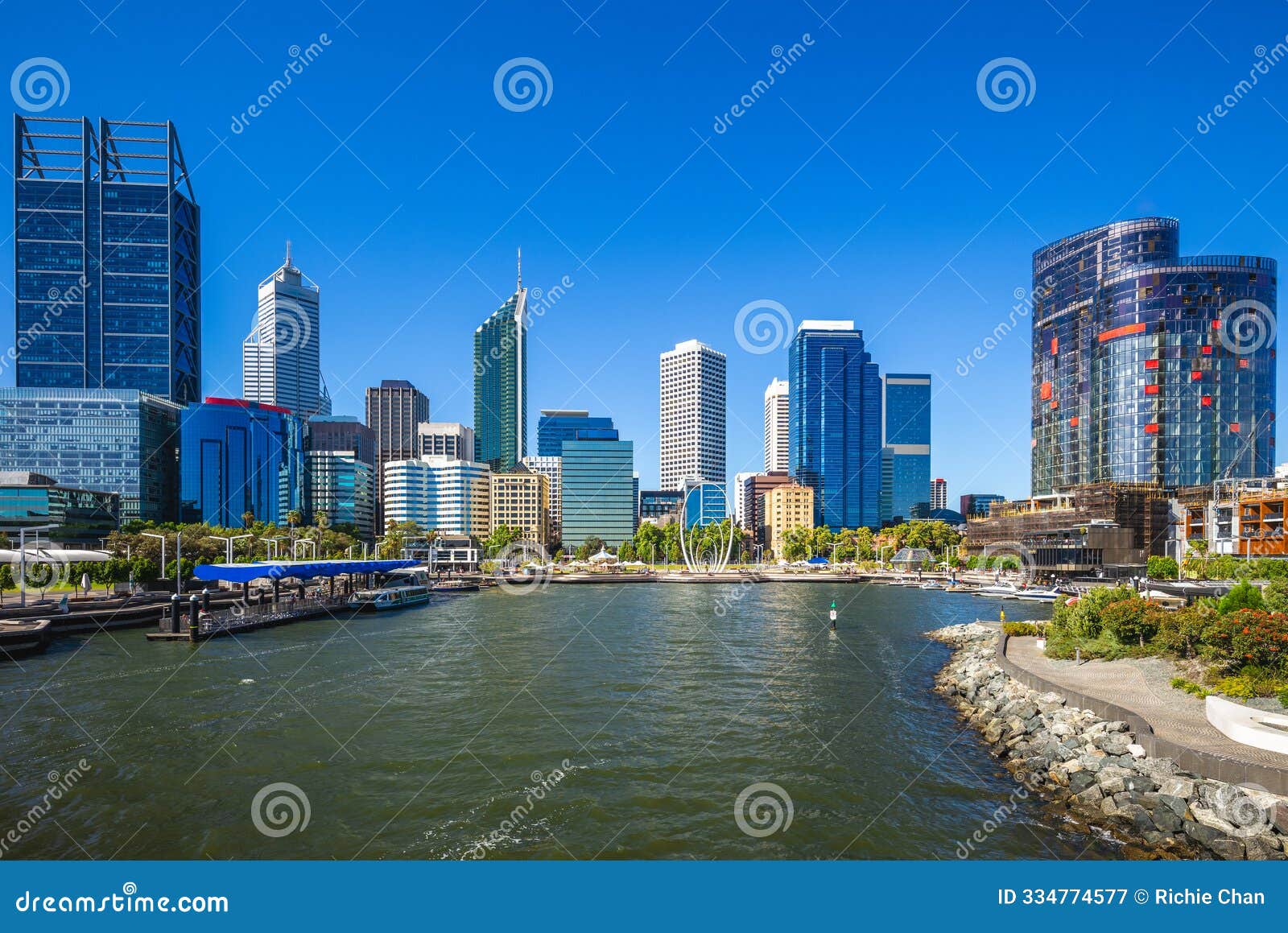 Perth by Swan River in Western Australia, WA, Australia Stock Image ...