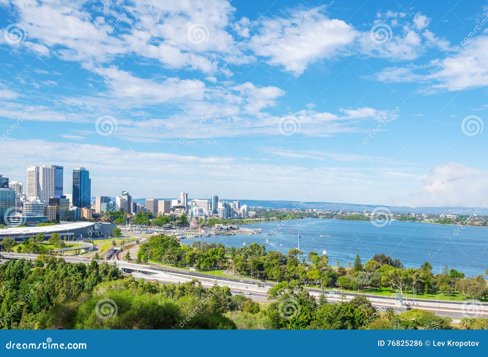 Perth view at the noon stock photo. Image of skyscraper - 76825286