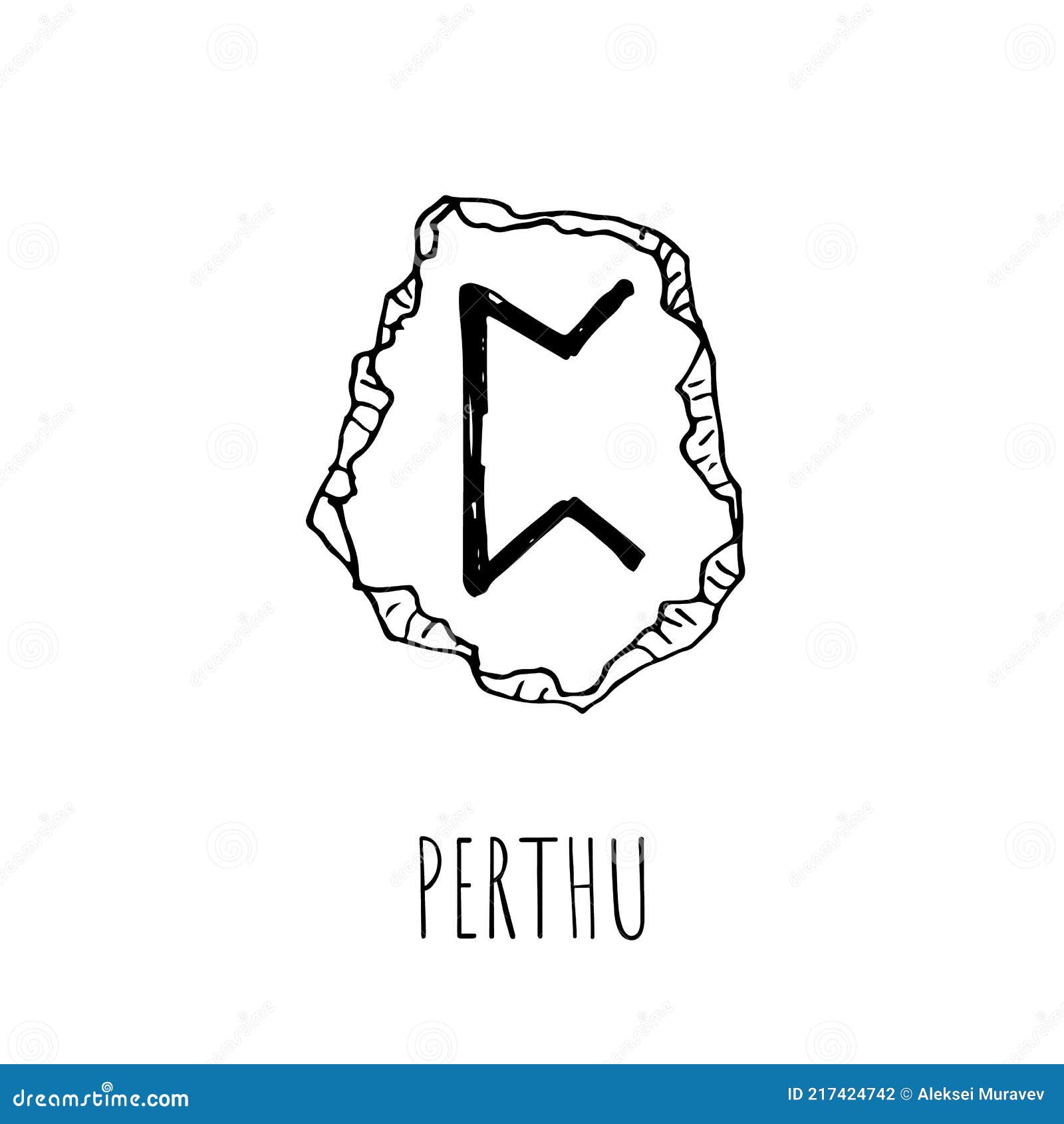 Perthu Rune Written on a Stone. Vector Illustration Stock Vector ...