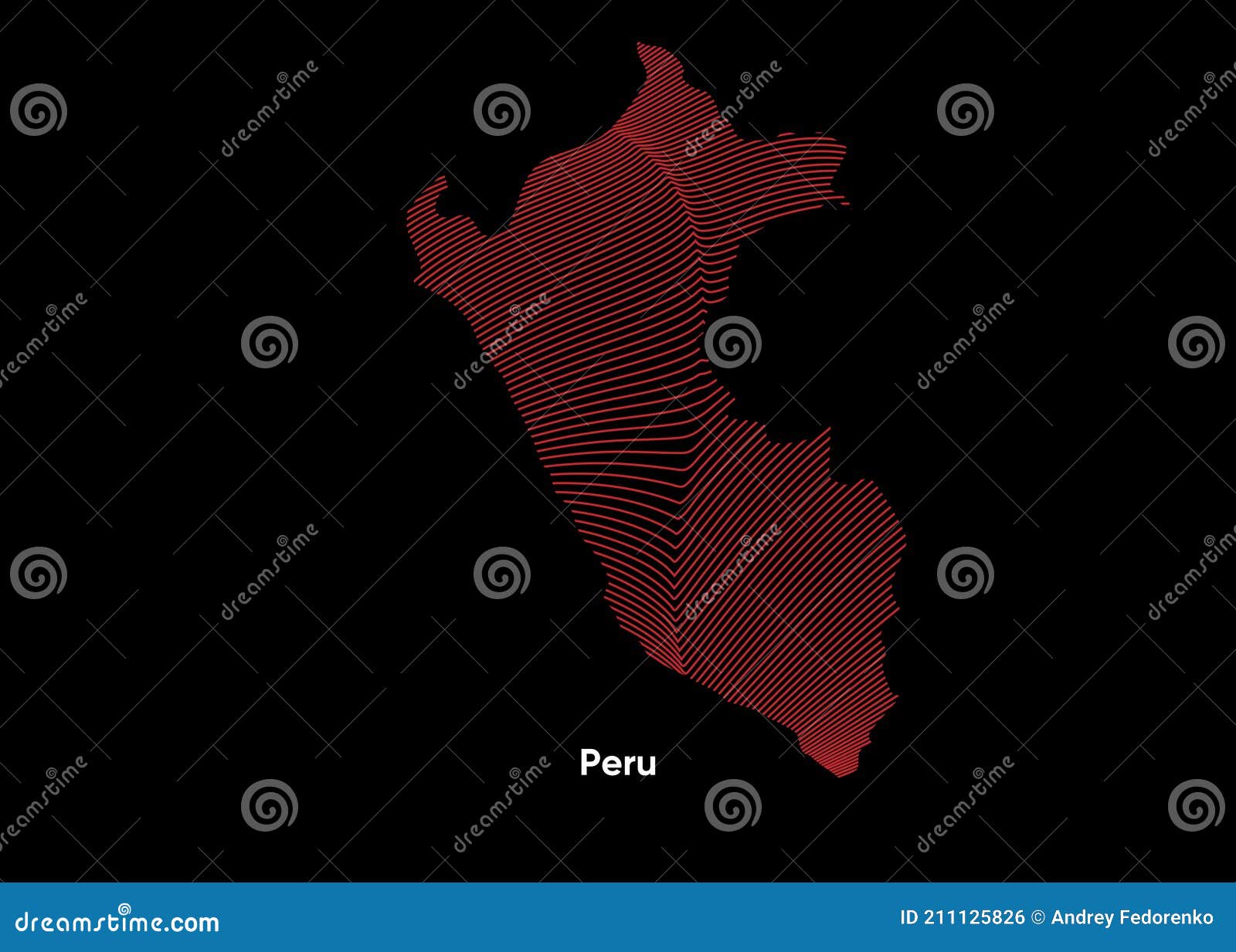 Twist Lines Map of Peru. Peru Political Map Stock Vector - Illustration ...