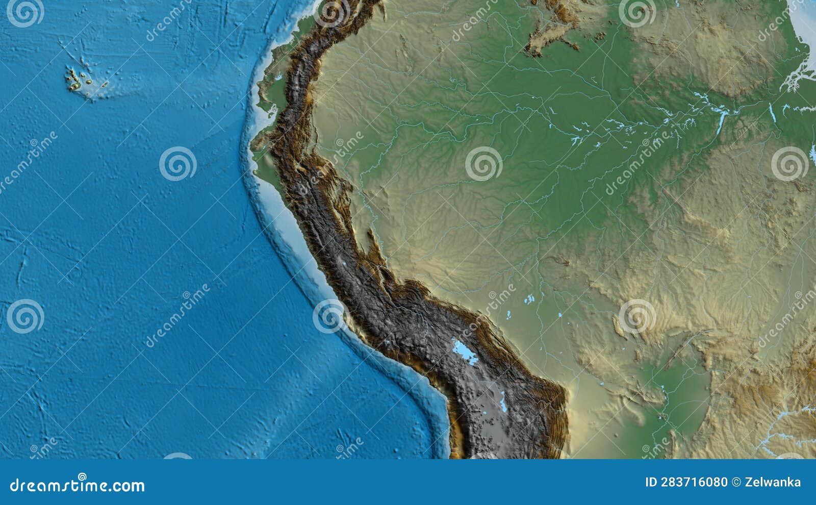 Peru area. Relief map stock illustration. Illustration of atlas - 283716080