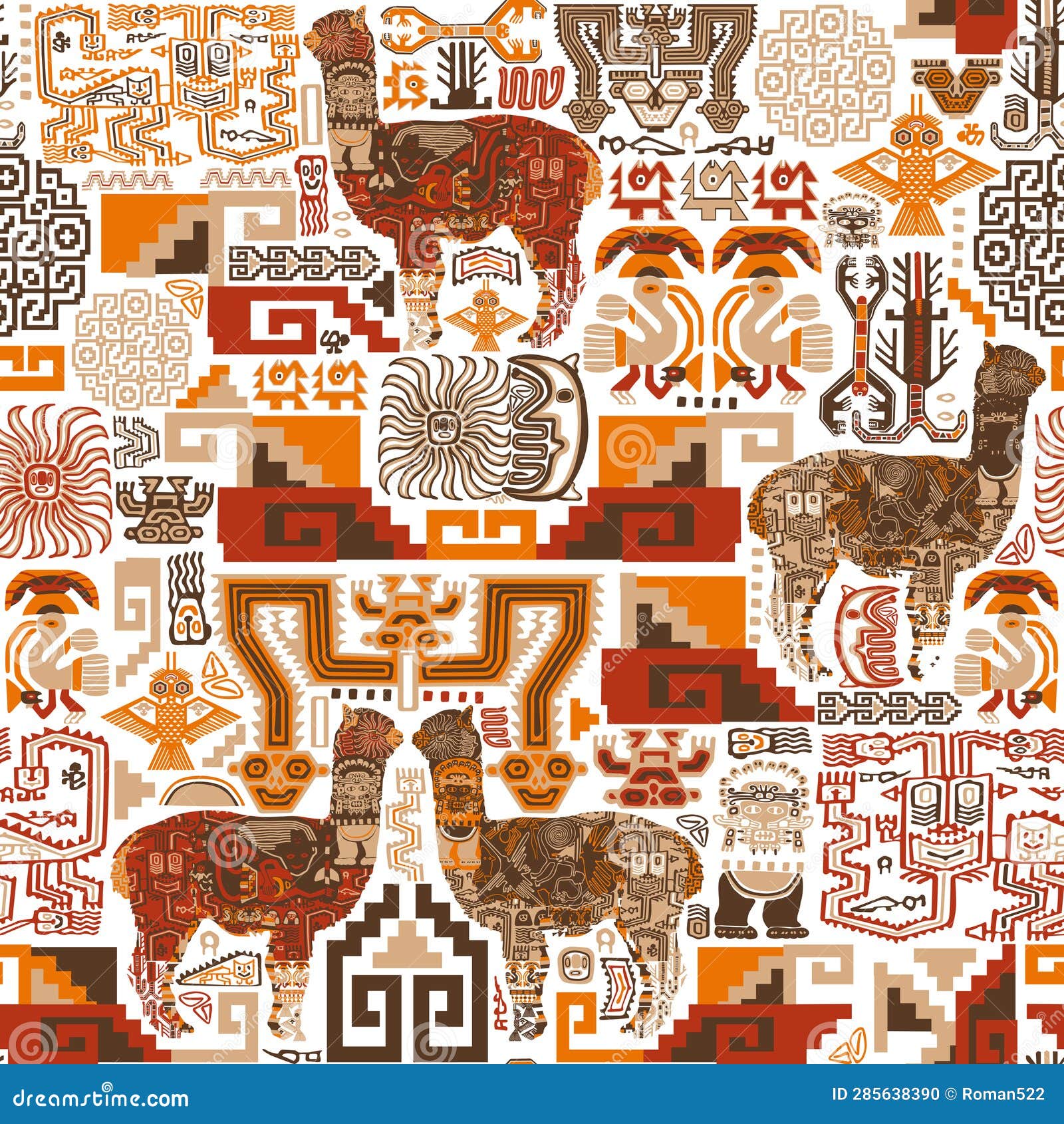 Seamless Pattern with Peruvian Patterns. Stock Illustration ...