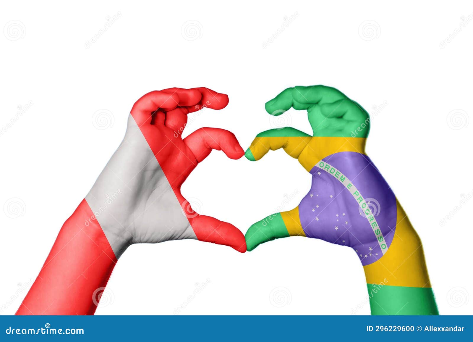 Peru Brazil Heart, Hand Gesture Making Heart Stock Photo - Image of ...