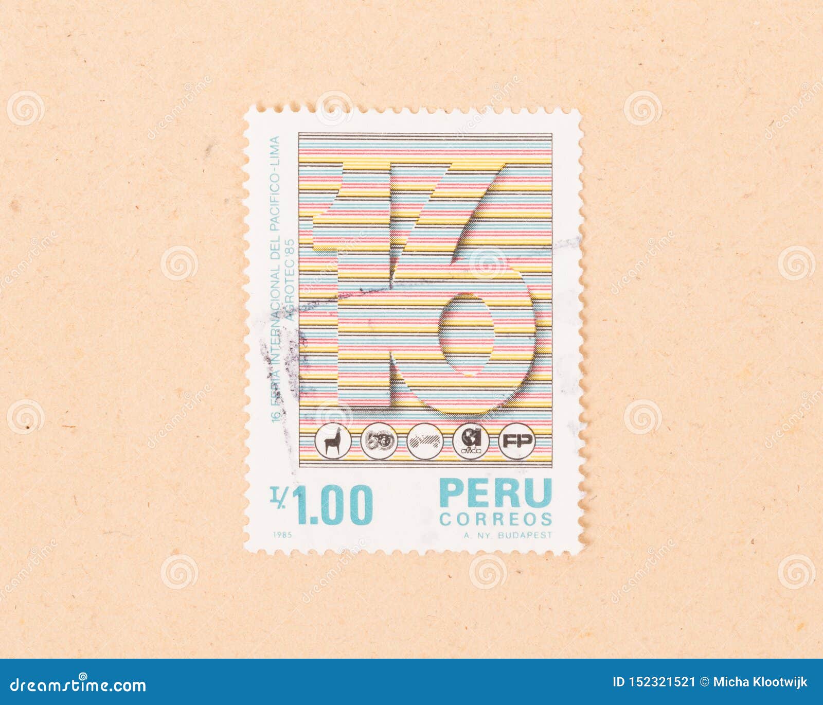 A Stamp Printed in Peru Shows it`s Valua, Circa 1985 Editorial Photo ...