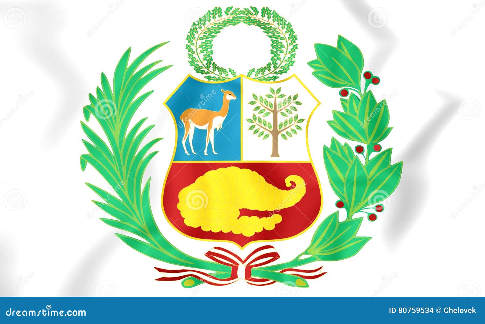 Peru Coat of Arms stock illustration. Illustration of full - 80759534