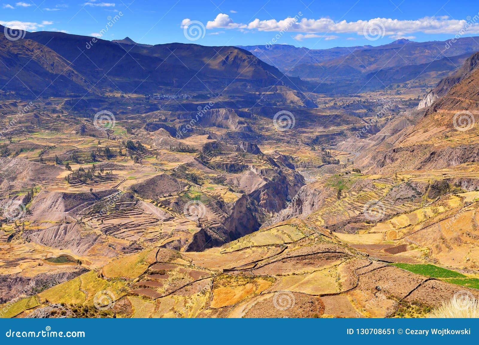 Peru Colca Valley, Terrace Cultivation. Stock Image - Image of panorama ...