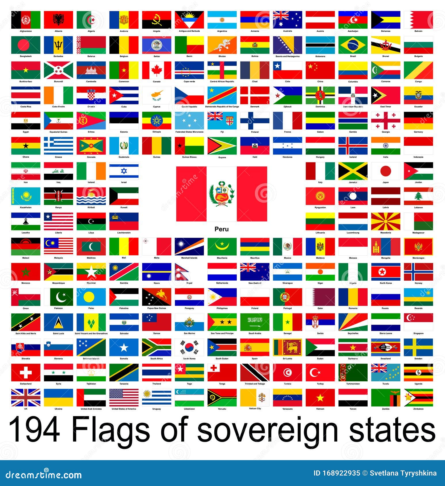 Peru, Collection of Vector Images of Flags of the World Stock Vector ...