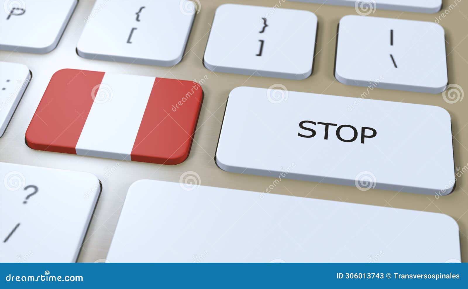 Peru Country Flag and Stop Button 3D Illustration Stock Illustration ...