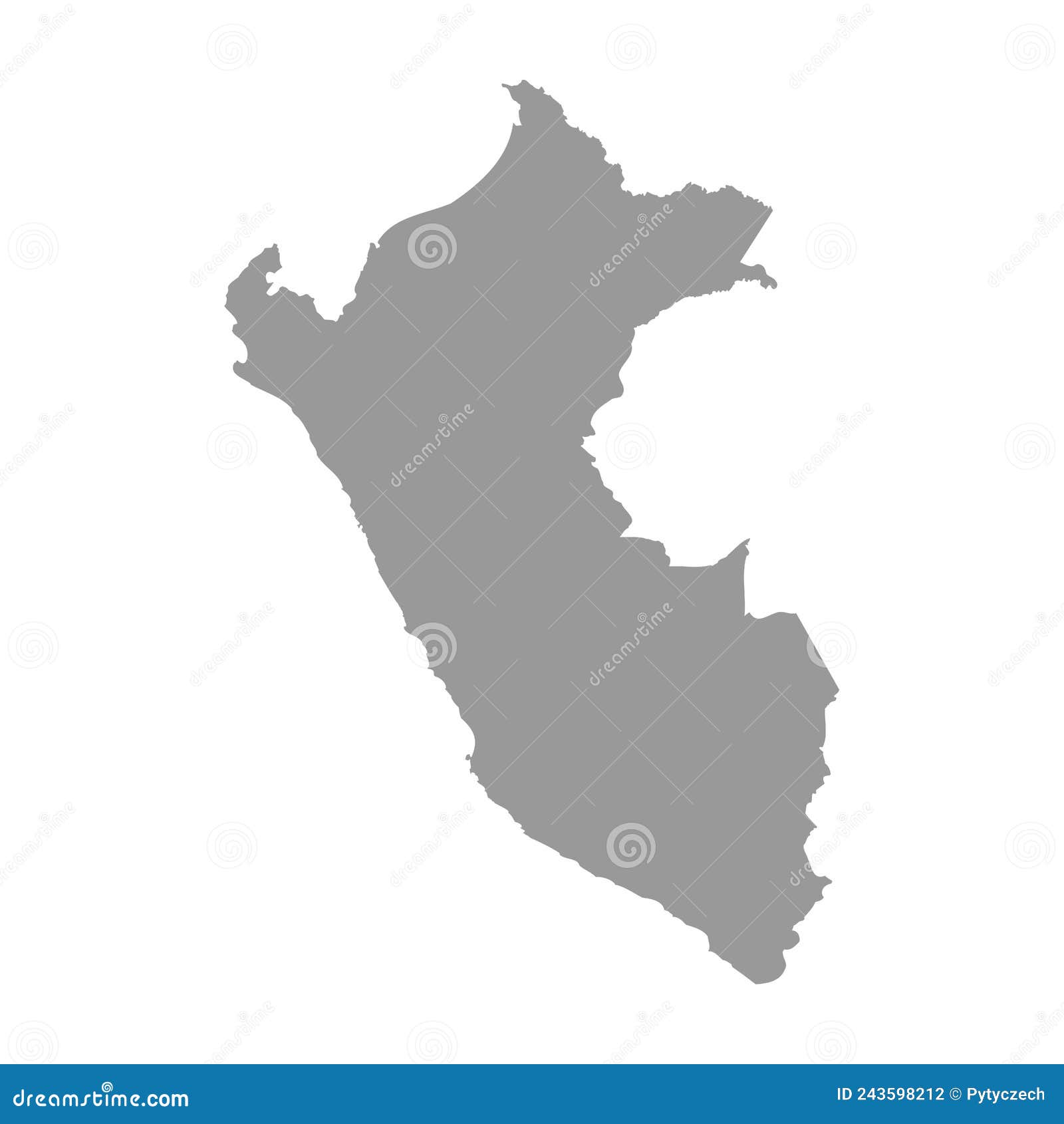 Peru Vector Country Map Silhouette Stock Vector - Illustration of ...
