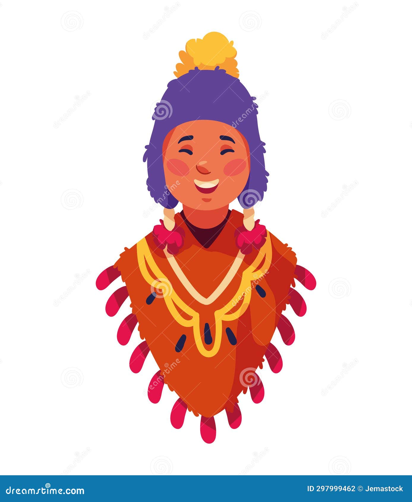 Peru Culture Woman Character Cartoon Vector | CartoonDealer.com #297999547