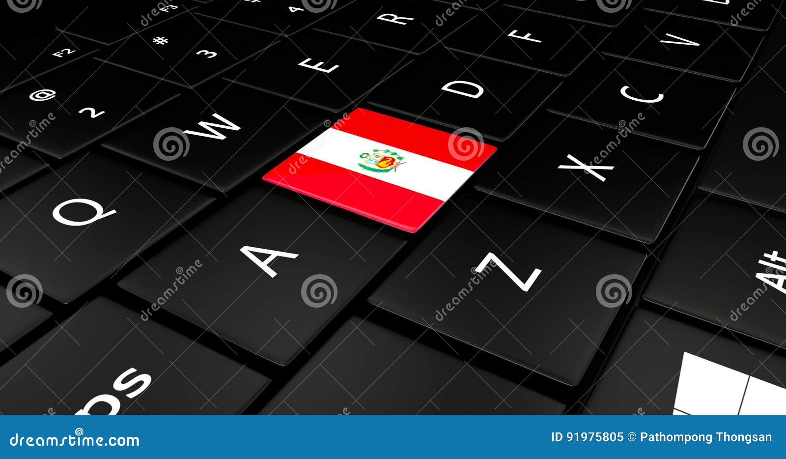 Peru Flag Button on Laptop Keyboard. Stock Illustration - Illustration ...